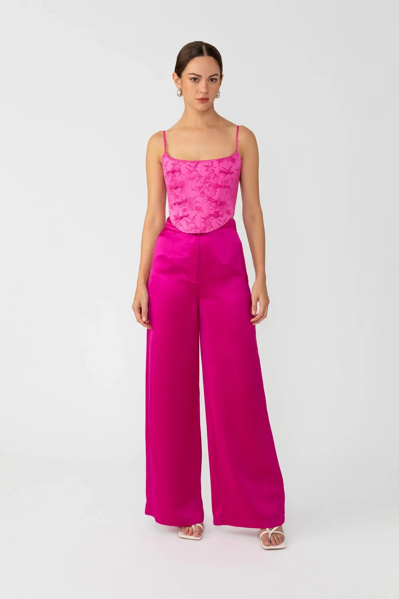 SAU LEE SAU LEE Padma Satin Wide-Leg Trousers